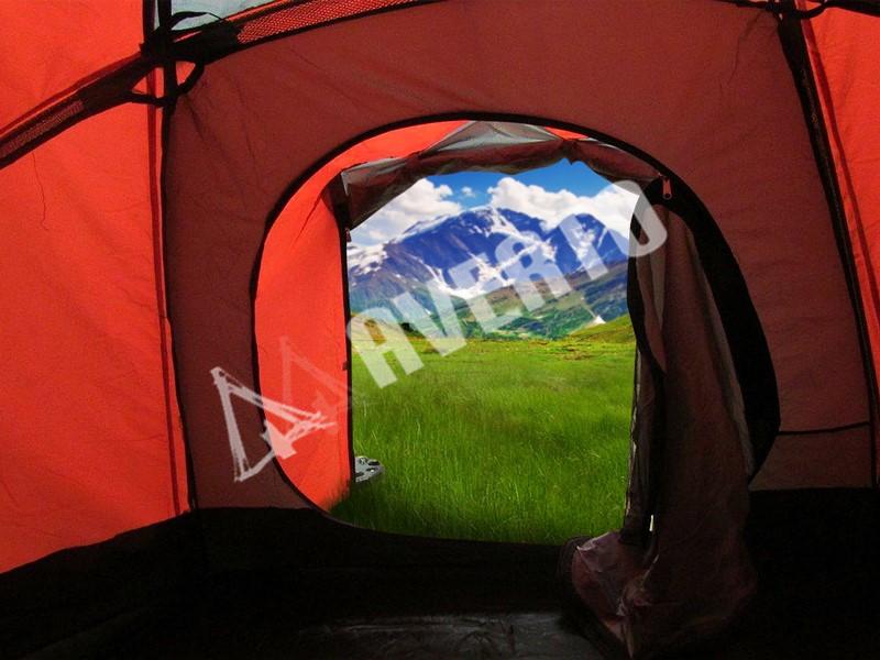 3-vietīga pārgājienu telts ar alumīnija lokiem